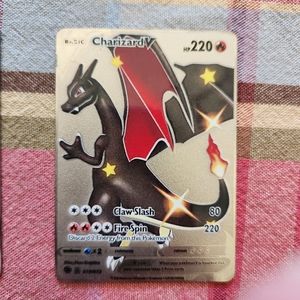 Pokemon | Other | Metallic Pokmon Card Charizard V | Poshmark